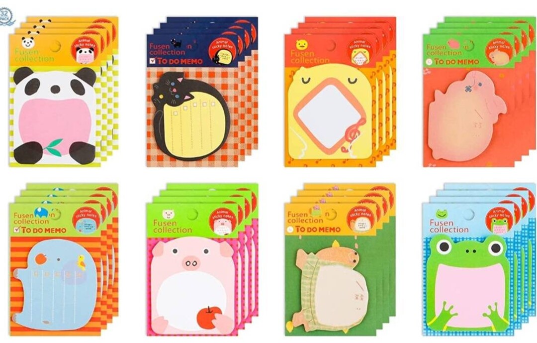 4 X Cute Animal Shaped Post-it Memo Sticky Note Pads school work ...