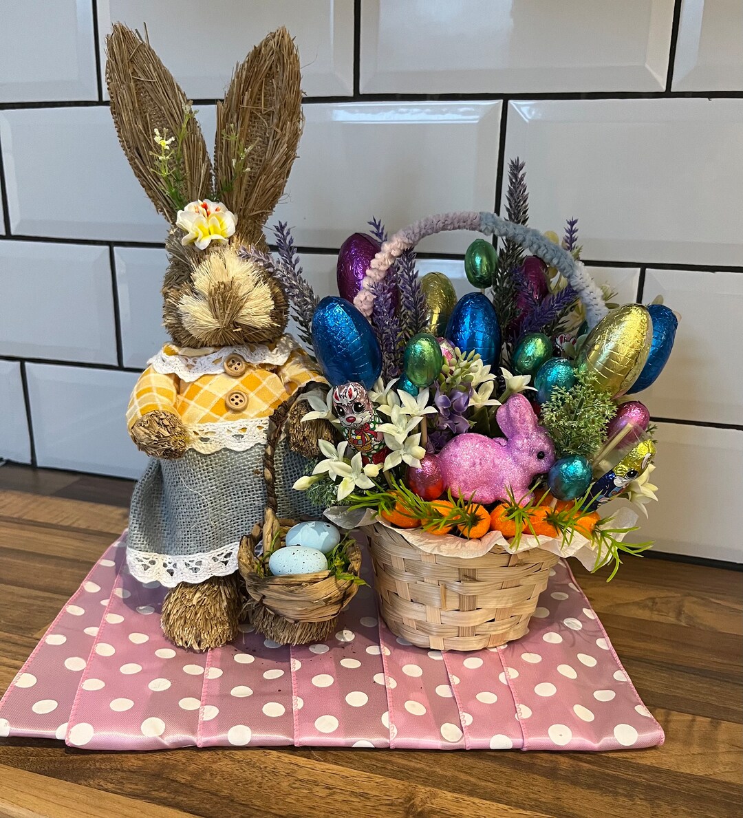 Easter Chocolate Basket With a Bunny - Etsy UK