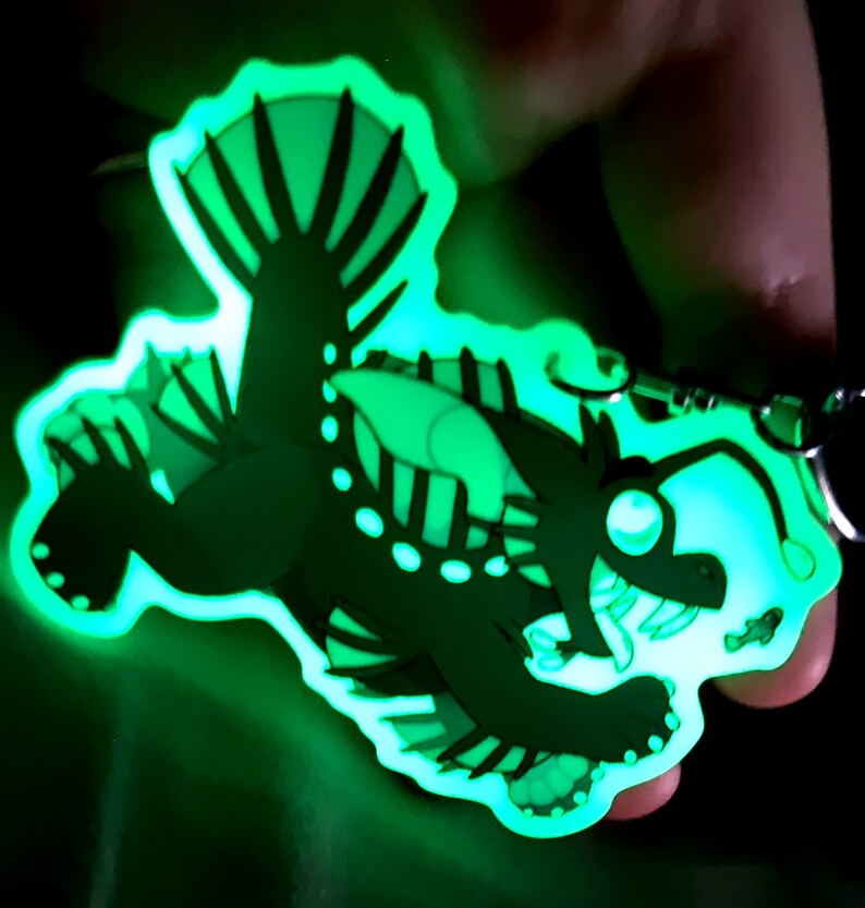 Glow in the Dark Fursona Angler Fish Acrylic Keychain - Etsy Australia