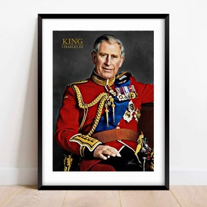 King Charles III Third Portrait, Limited Edition Wall Art Print ...