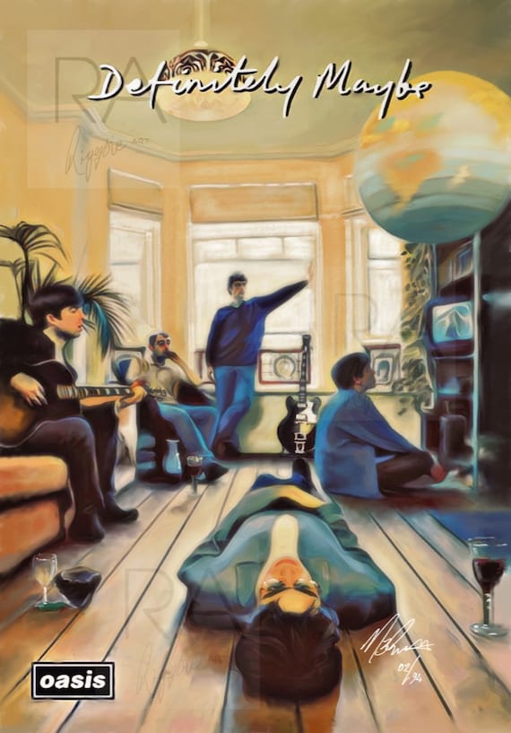 Oasis / Liam Noel Gallagher / Definitely Maybe Album Cover / | Etsy