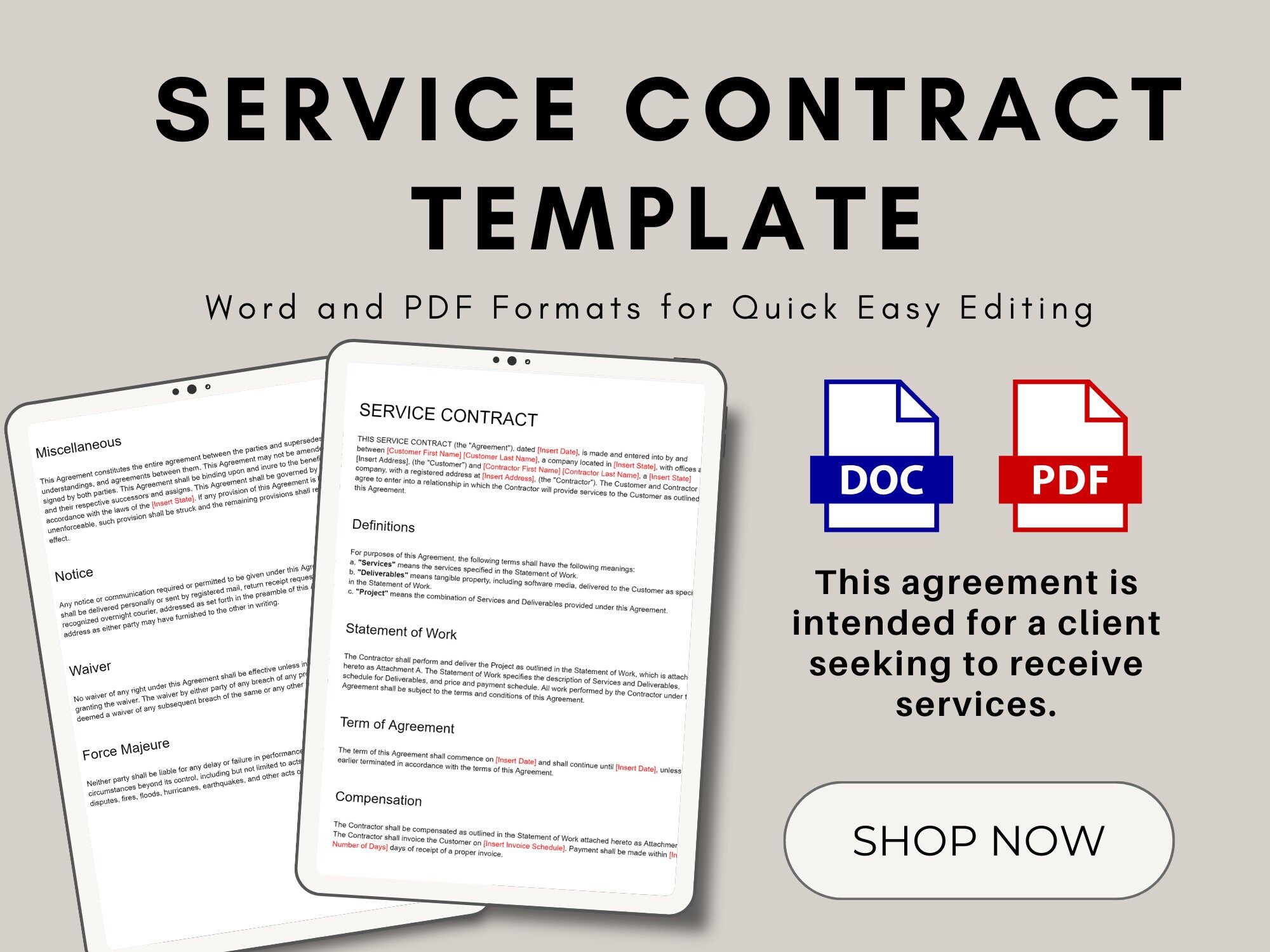 Service Agreement Template Word