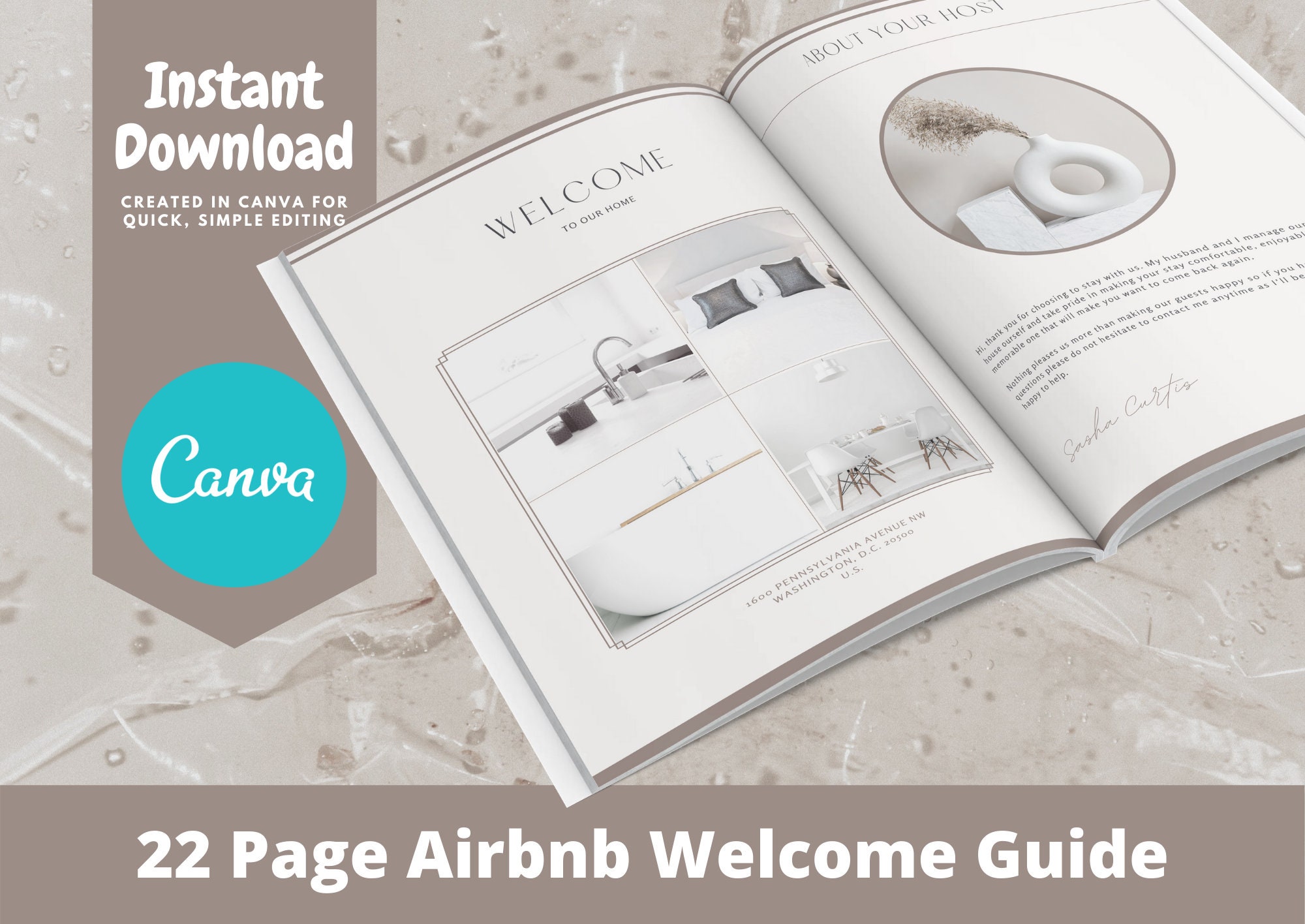 Paper Editable Home Rental Book Welcome Guide Superhost Vrbo HomeAway ...