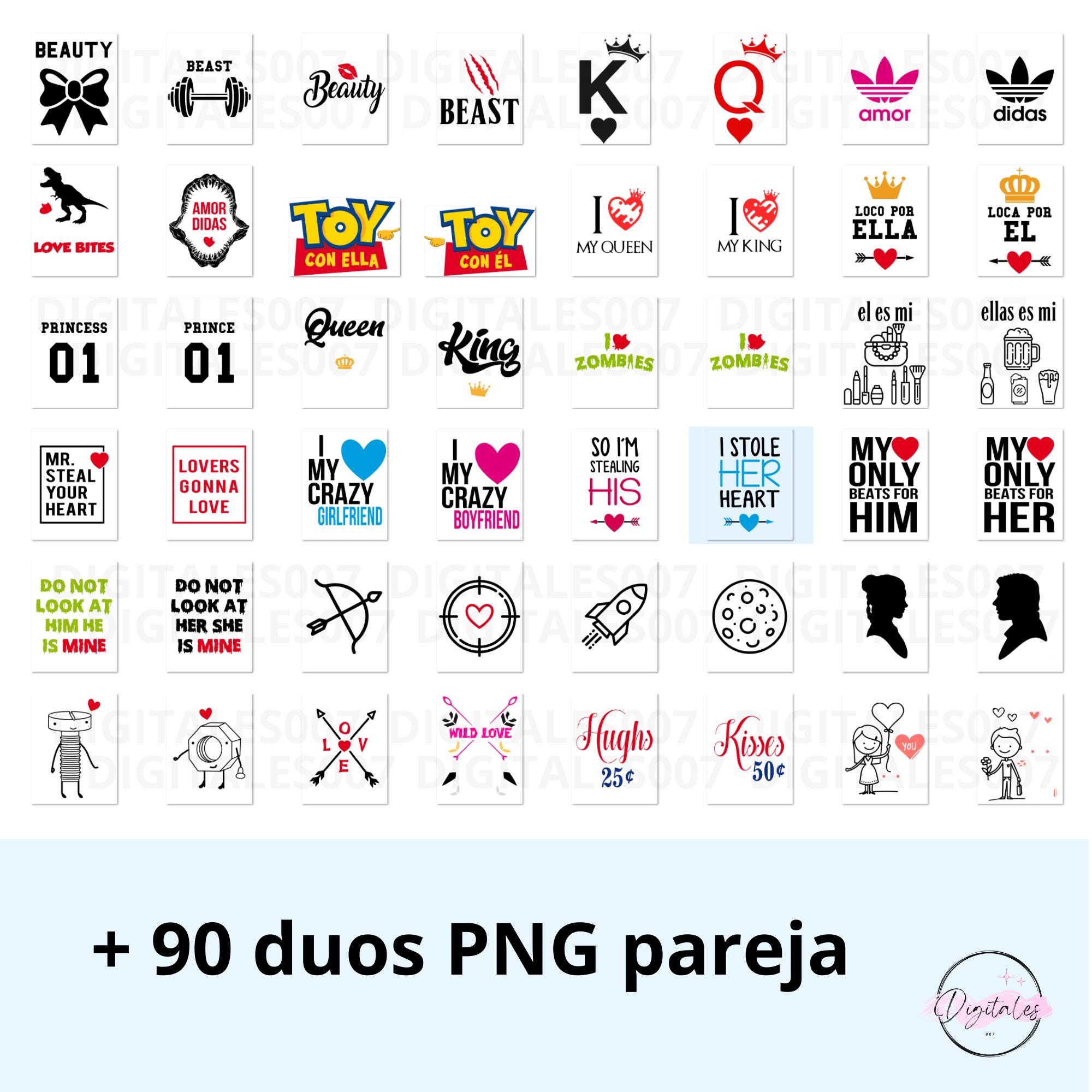 Couple PNG Bundle 90+ | Valentine's Day Matching Designs | T-shirt Mug ...