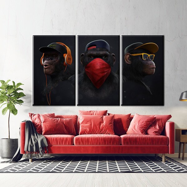 Monkey Art Print - Etsy