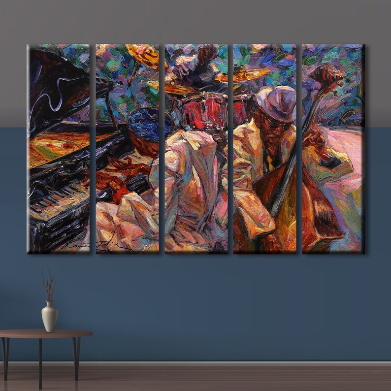 Abstract African Jazz Art Canvas Jazz Poster Canvas Print | Etsy