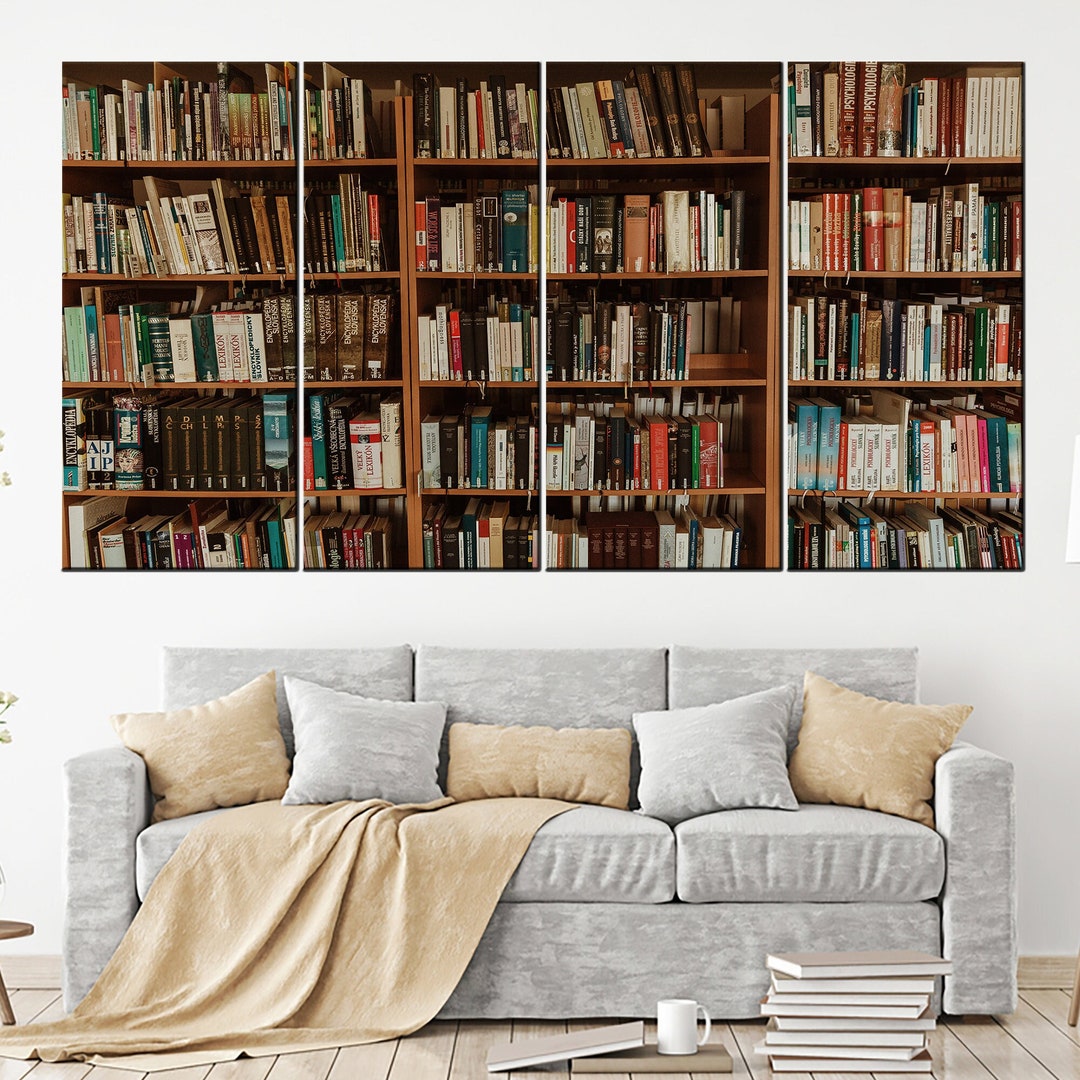 Library Wall Art Library Canvas Photo Books Print Photo - Etsy