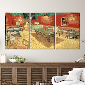 Van Gogh's Night Cafe Canvas Print: Billiards Table Wall Art - Etsy