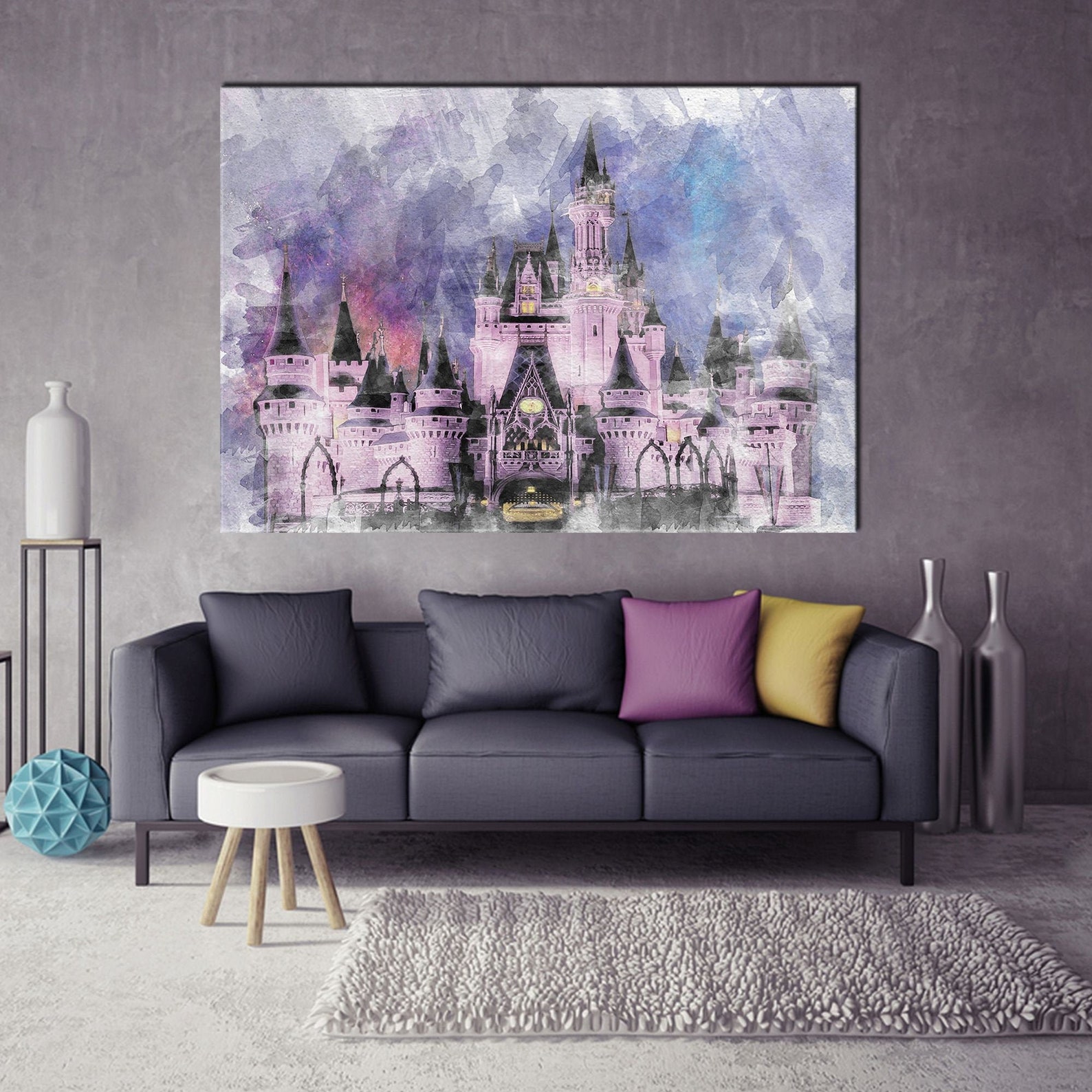 Disney Wall Art Disneyland Print Disney Castle Disney | Etsy