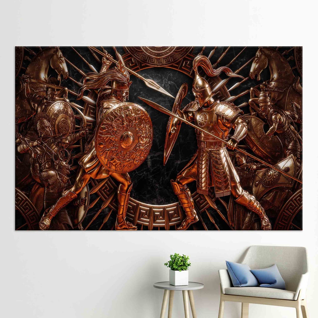 Spartans Wall Art, Canvas Wall Art, Huge Canvas, Game Room Decor ...