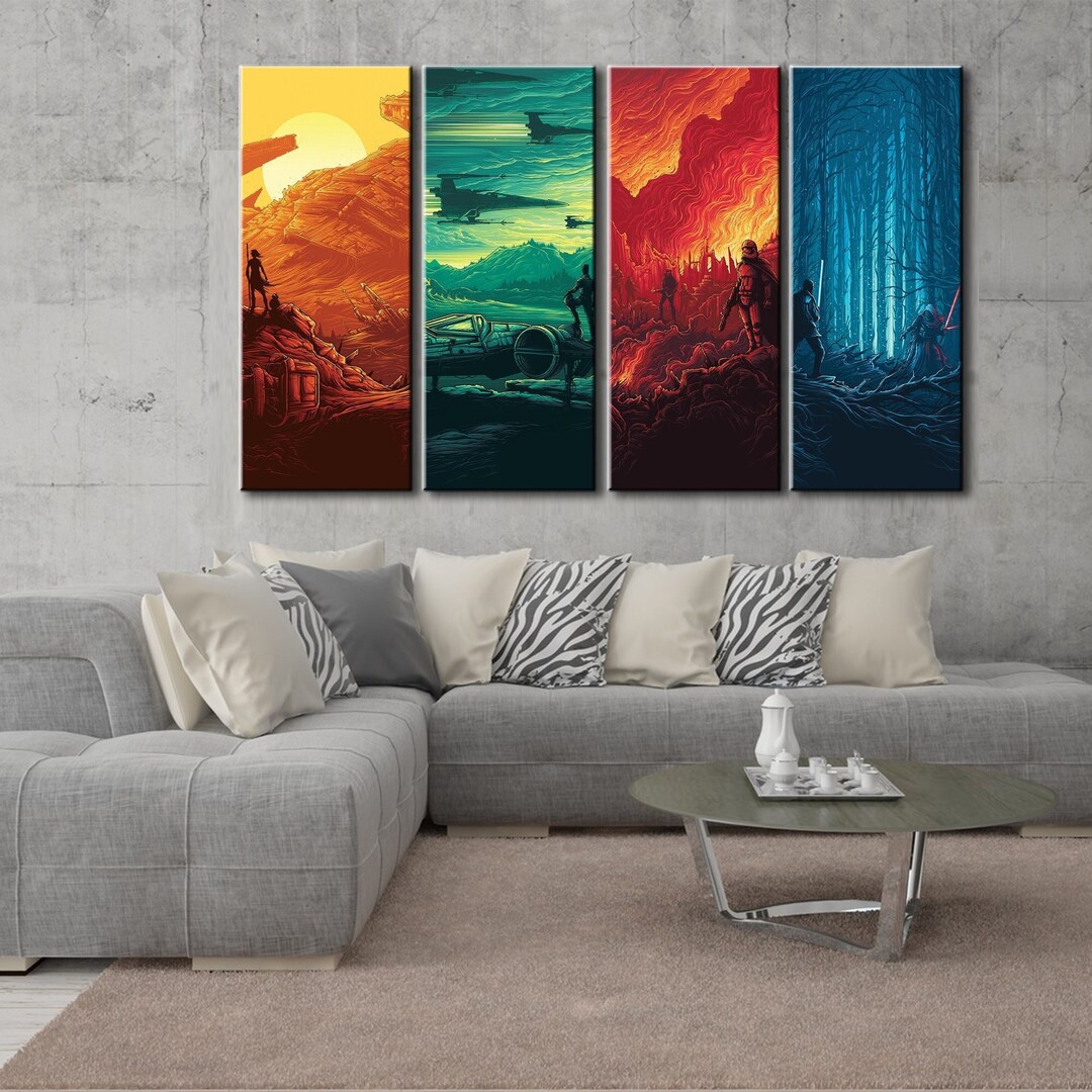 Star Wars Canvas Art: the Force Awakens Movie Poster - Etsy