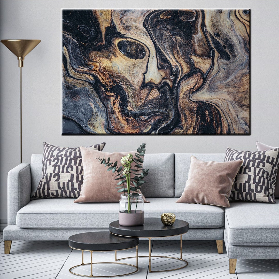Abstract Alcohol Ink Canvas Print: Modern Brown Wall Art - Etsy