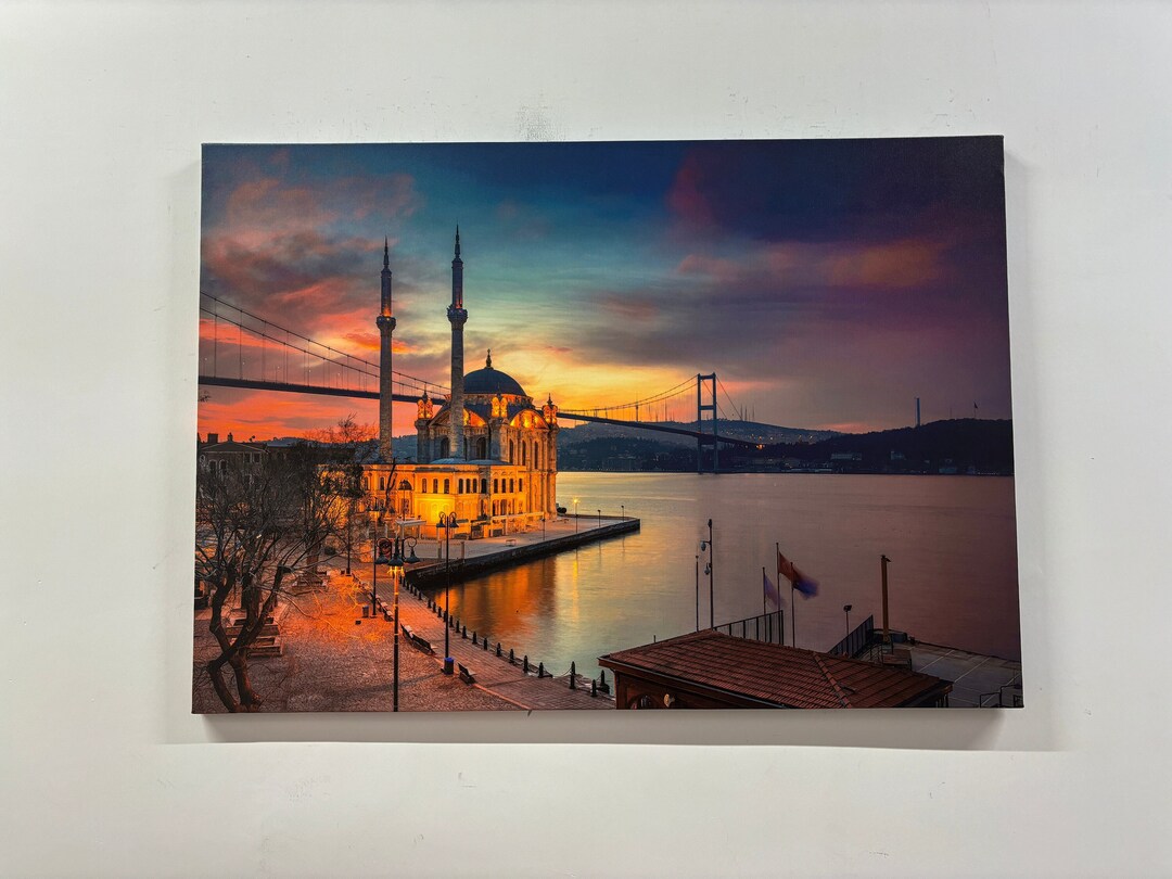 Istanbul Sunset Canvas Print: Ortakoy Mosque, Bosphorus Bridge Art - Etsy