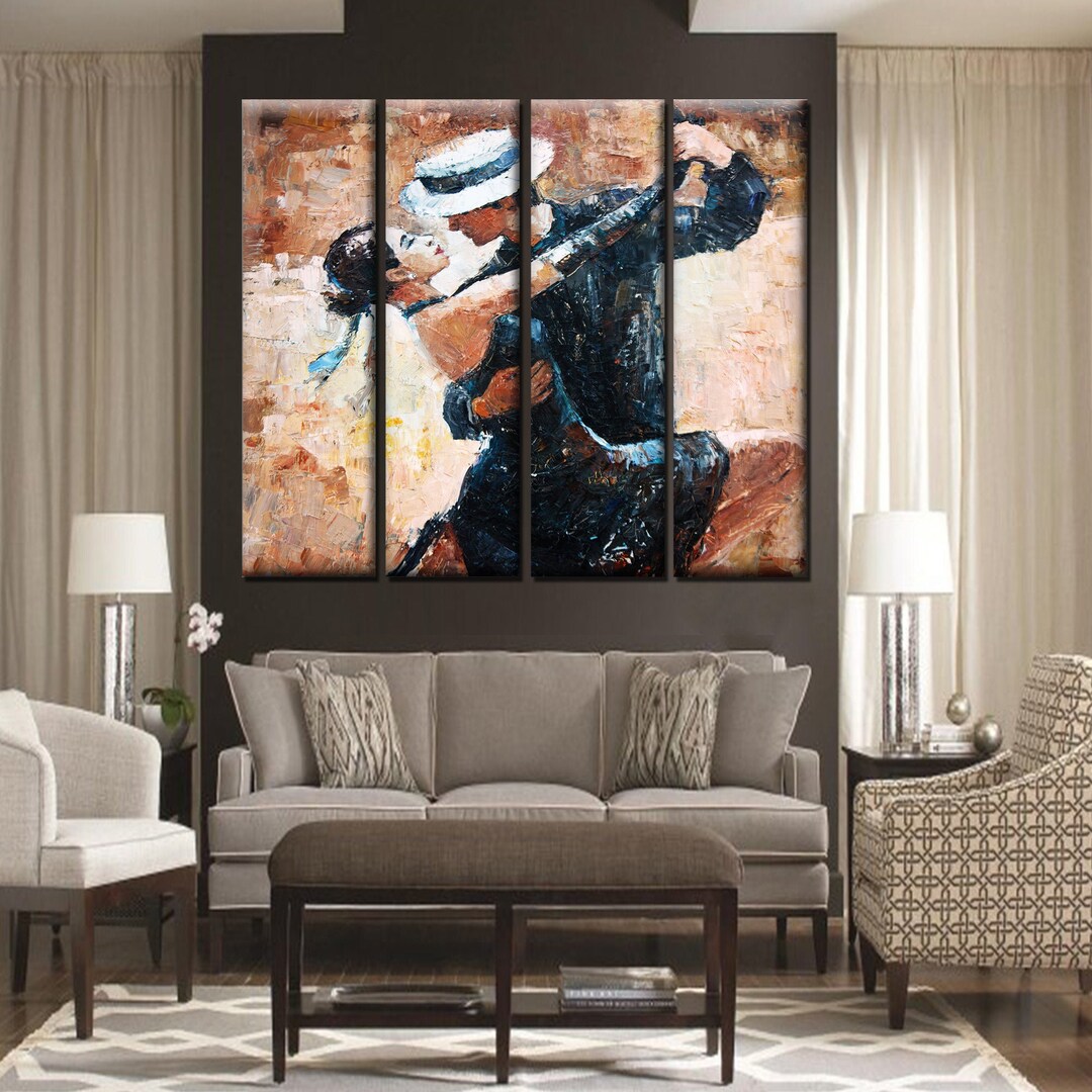 Tango Dance Oil Painting Print: Modern Canvas Wall Art - Etsy