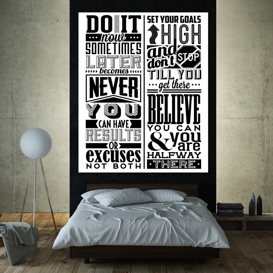 Motivation Wall Art, Keywords Art, Large Canvas, Poster Motivation ...