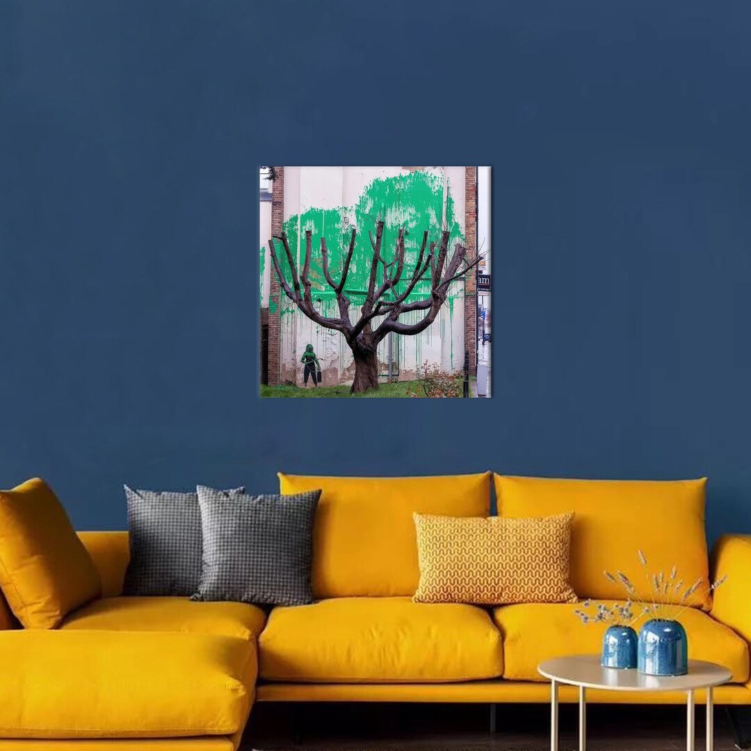 Banksy Tree Art, Vivid Hues Art, Finsbury Park Decor, Banksy in London ...