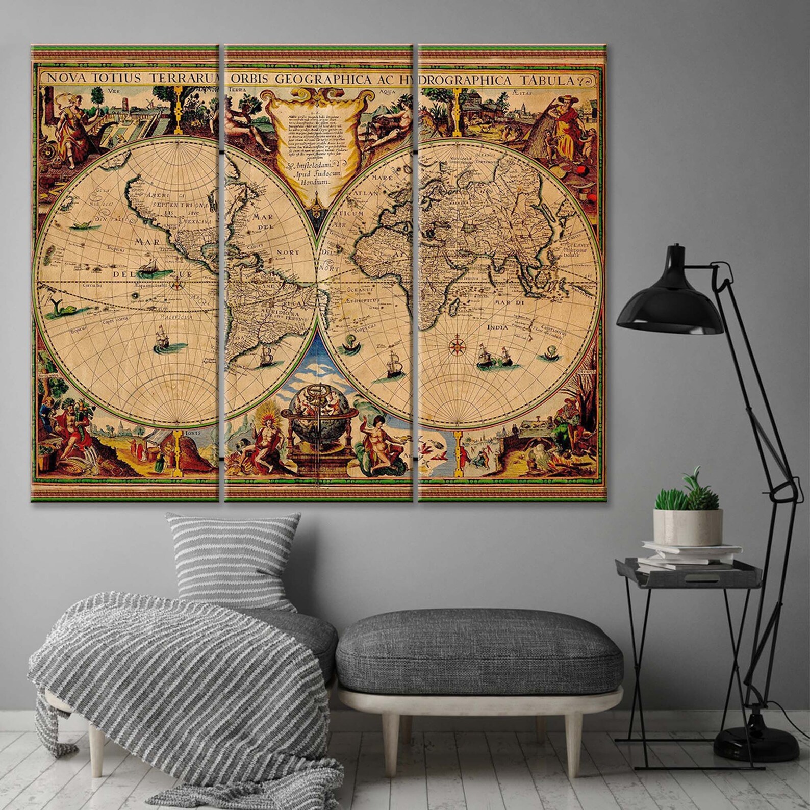 Vintage World Map World Map Poster Antique Style World Map | Etsy