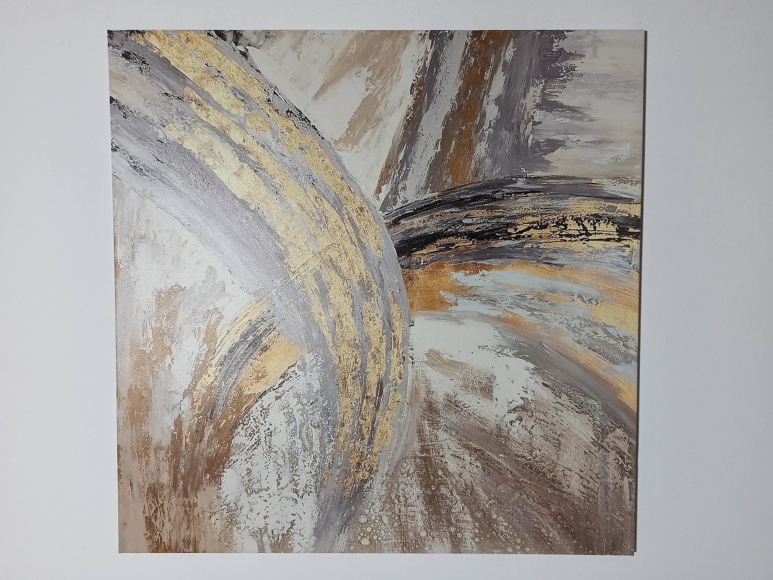 Abstract Gold & Gray Canvas Art Print: Modern Home Decor - Etsy