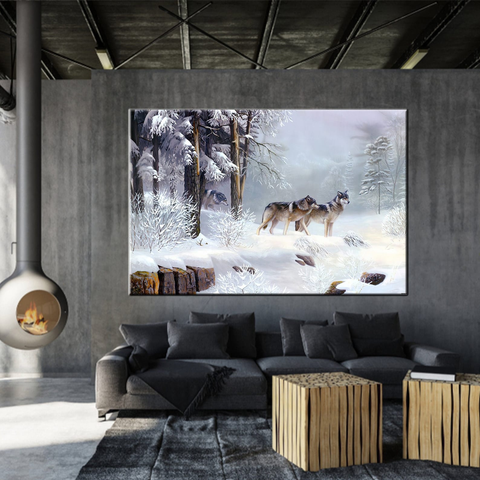 Wolf Wall Art Canvas Wolf Canvas Wolf Wall Art Animals Wall | Etsy