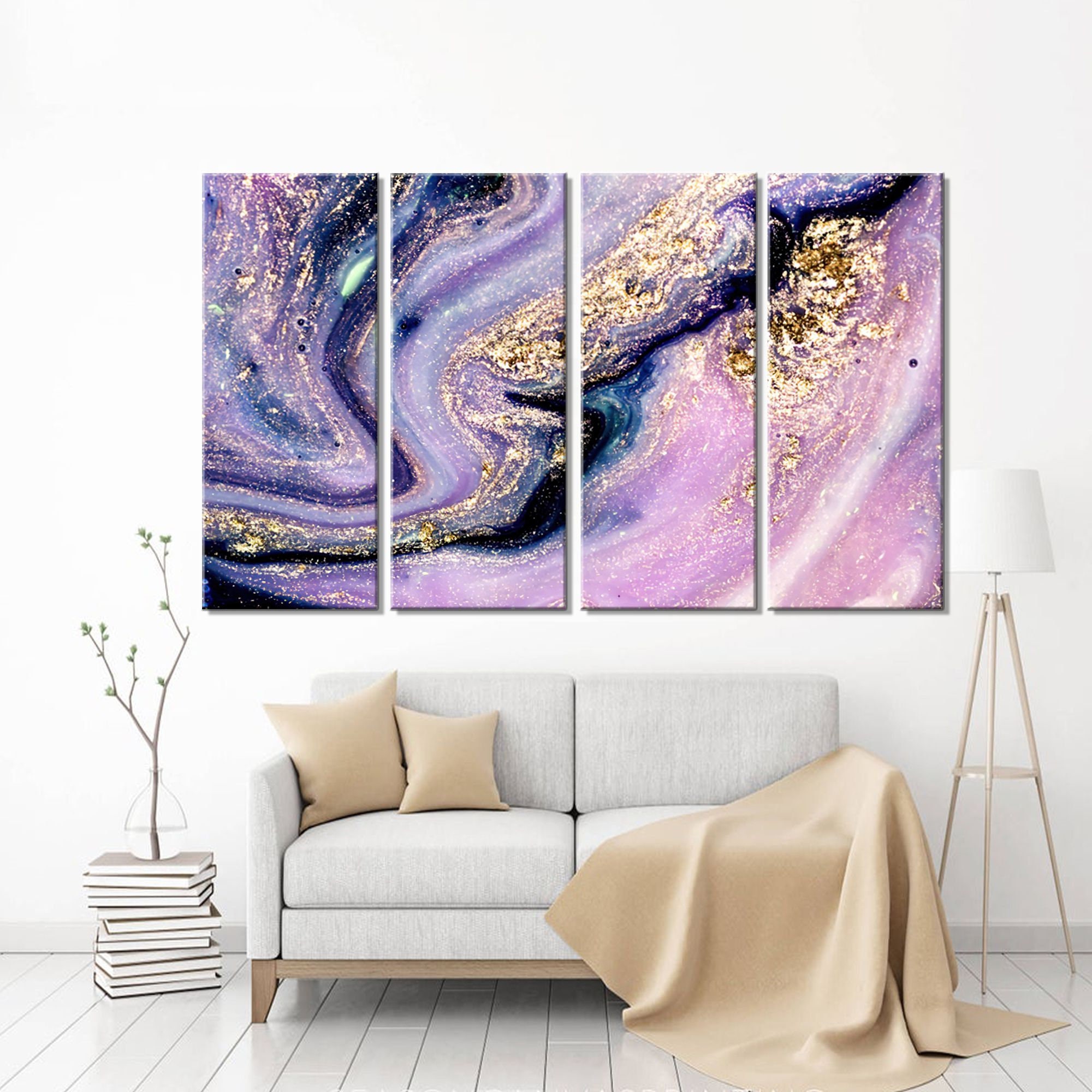 Purple Canvas Decor Wall Art Canvas Abstract Canvas Print | Etsy