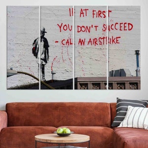 Banksy Graffiti Canvas Art | Urban Street Wall Decor | Political ...