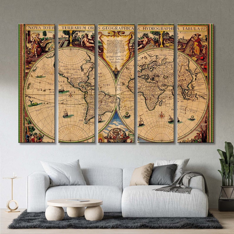Vintage World Map World Map Poster Antique Style World Map | Etsy