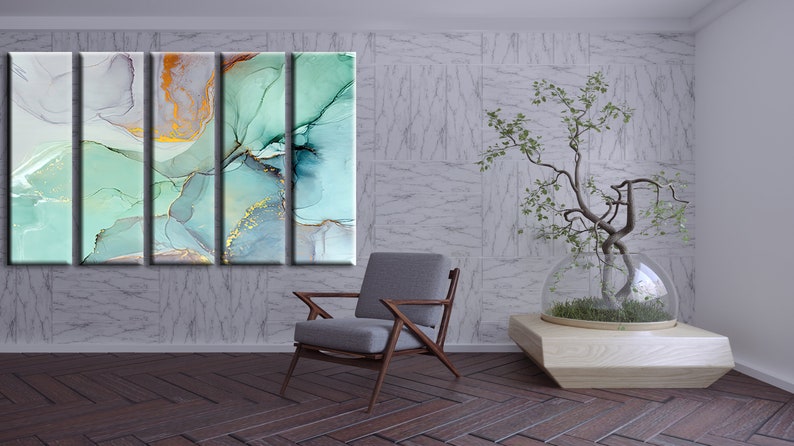 Abstract Marble Canvas Print: Modern Wall Art Decor - Etsy