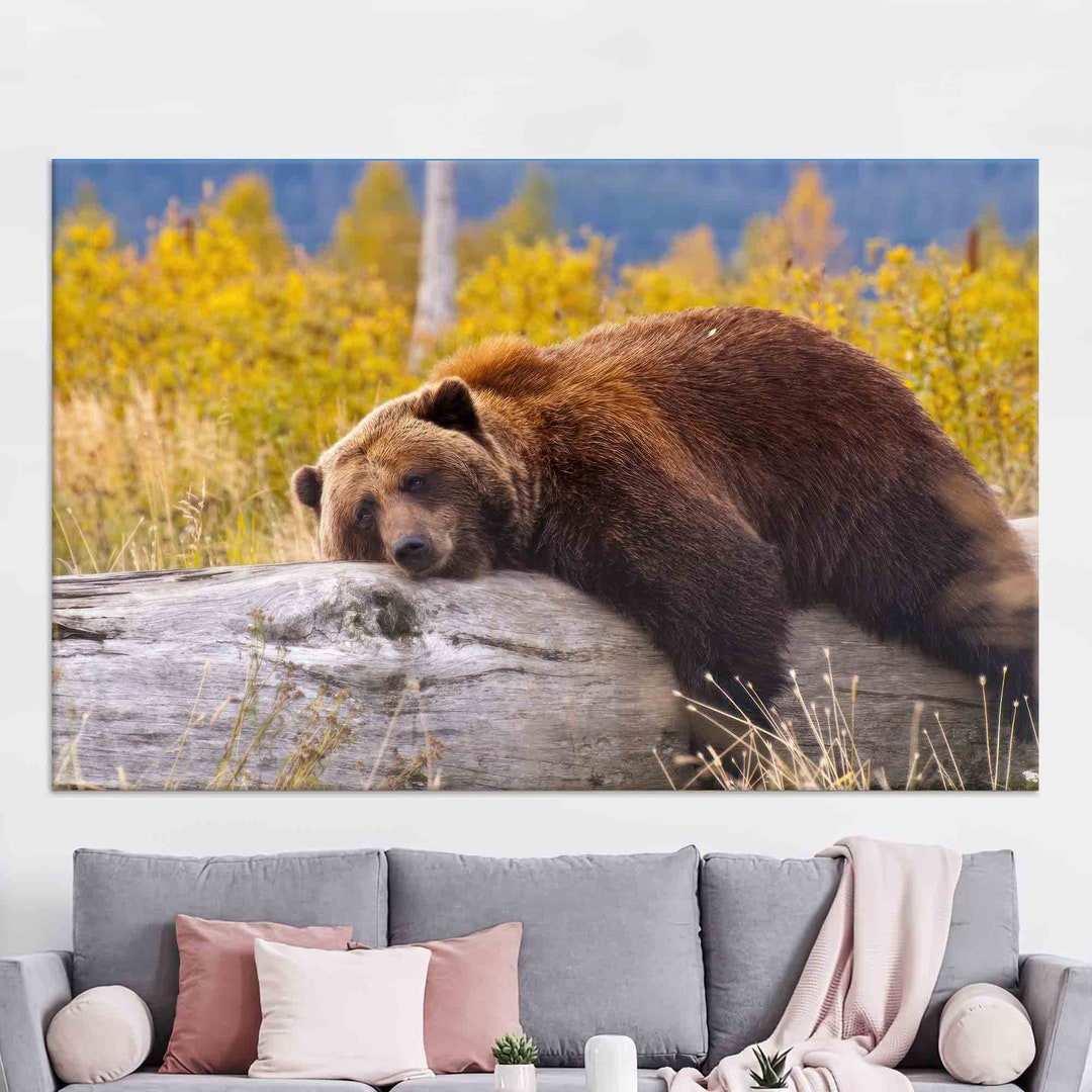 Sleeping Bear Print Cute Bear Wall Art Animal Wall Decor - Etsy
