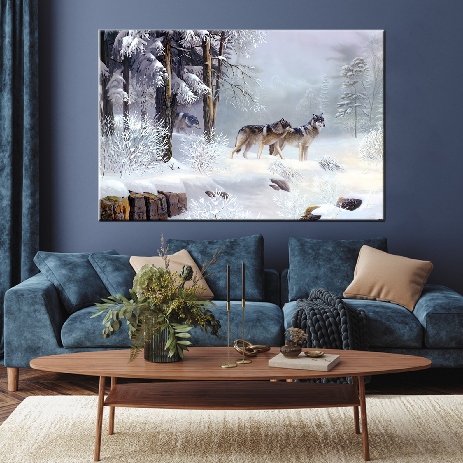 Wolf Wall Art Canvas Wolf Canvas Wolf Wall Art Animals Wall | Etsy