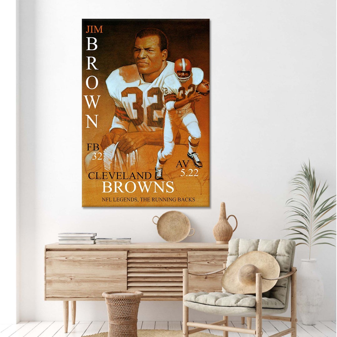 Jim Brown Poster, Jim Brown Wall Art, Brown Prints, Football Wall Decor ...
