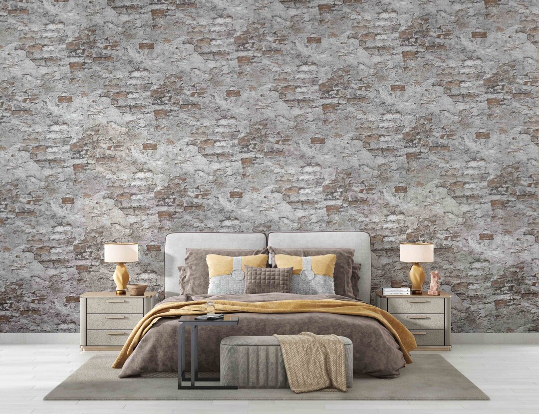 Dirty Brick Vinyl Wallpaper: Loft Home Decor - Etsy