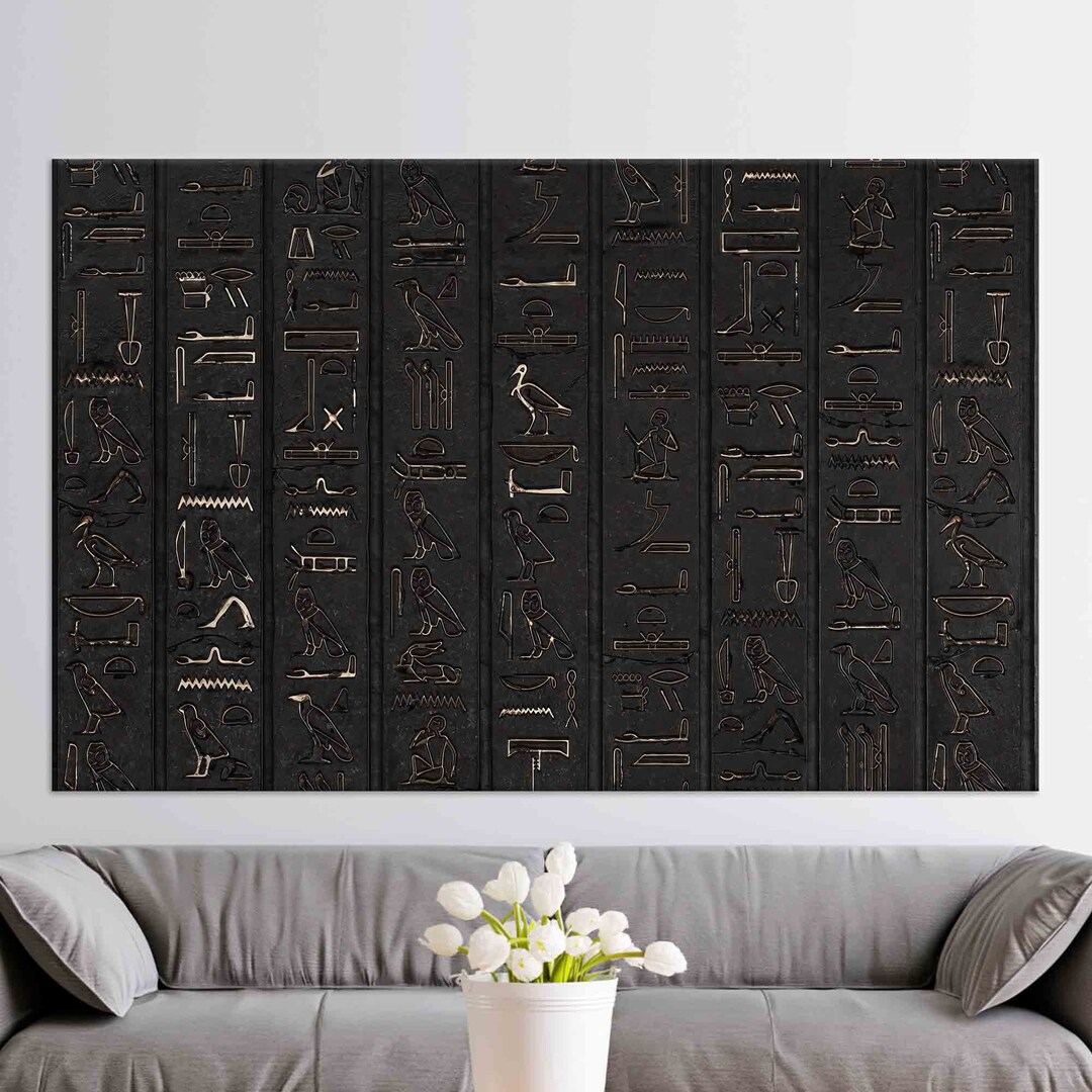 Canvas Wall Art, Hieroglyphics, Hieroglyph Wall Art, Huge Canvas ...