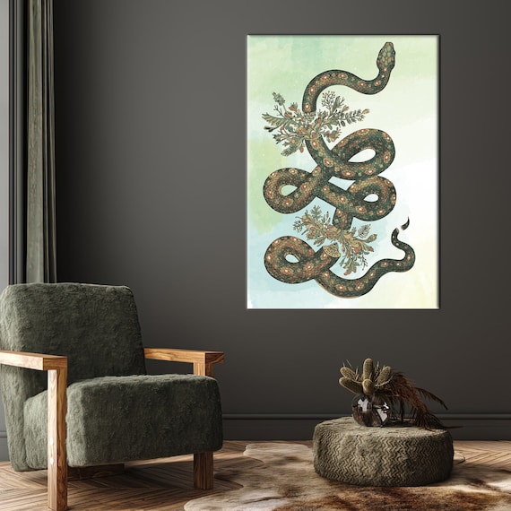 Snake Wall Art Animal Print Wall Decor Canvas Large Wall | Etsy