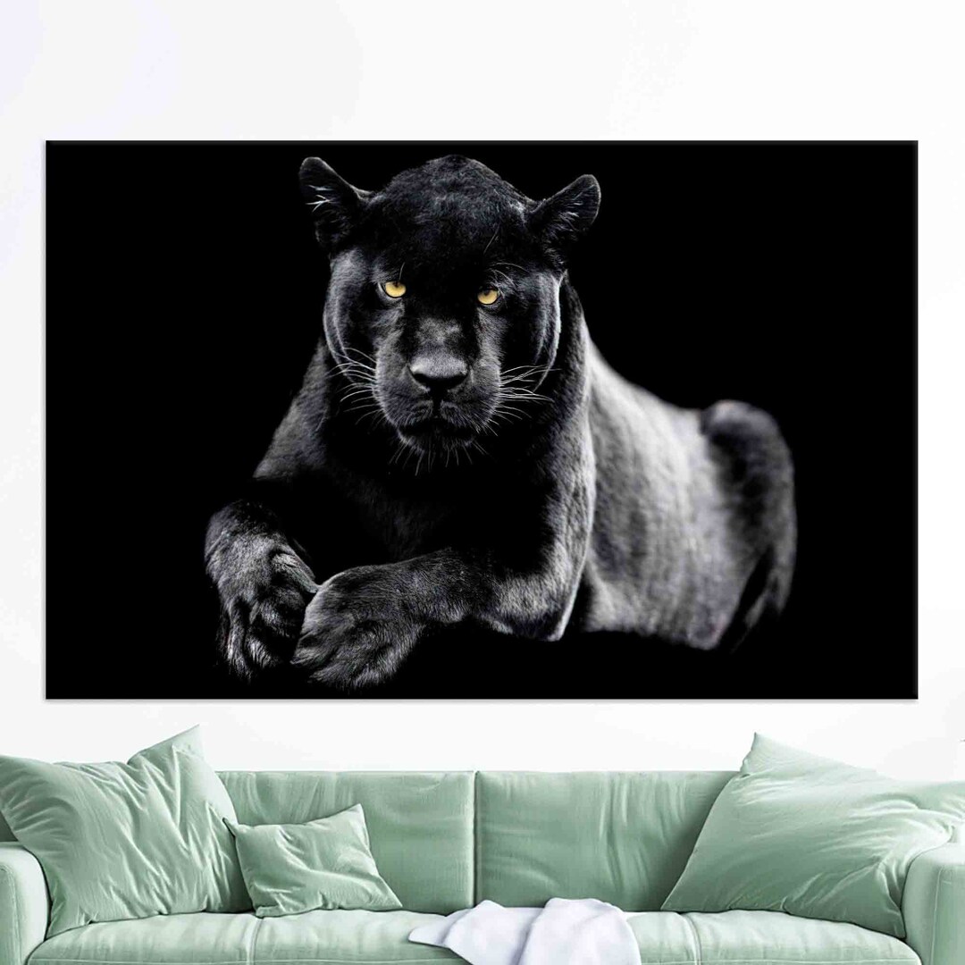 Black Panther Canvas Print: Modern Wildlife Wall Art - Etsy