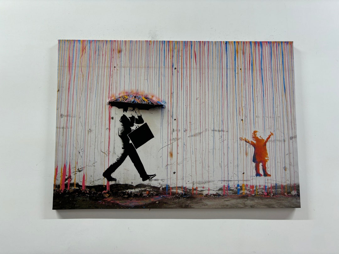 BANKSY Style, Coloured Rain, Banksy Print, Banksy Poster, Banksy Art ...