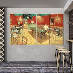 Van Gogh's Night Cafe Canvas Print: Billiards Table Wall Art - Etsy