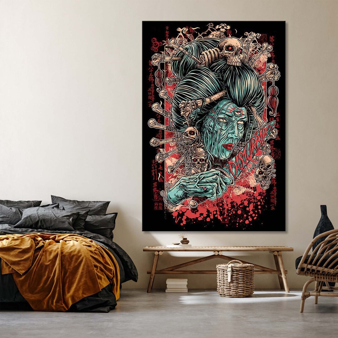 Horror Wall Art, Woman Wall Decor, Canvas Wall Art, Man Cave Decor ...