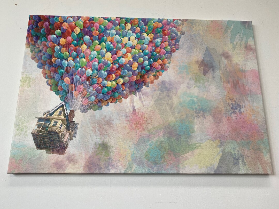 Up Movie Canvas: Watercolor House With Balloons, Kids Room Decor - Etsy
