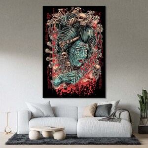 Horror Wall Art, Woman Wall Decor, Canvas Wall Art, Man Cave Decor ...
