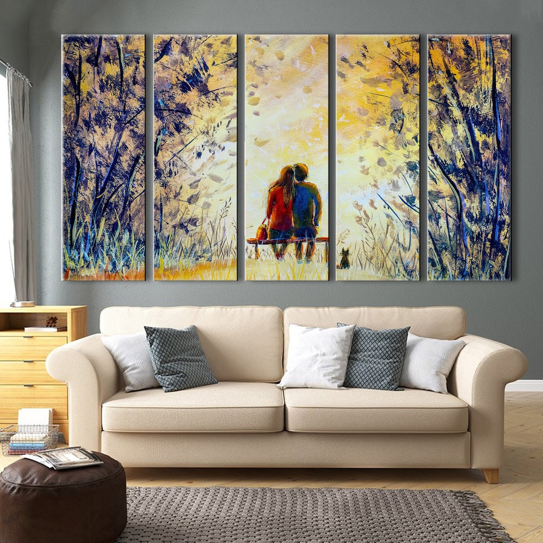 Romantic Couple Canvas Wall Art: Autumn Love Hearth Decor - Etsy
