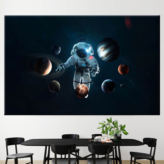 Astronaut Wall Art Space Wall Art Spaceman Wall Decor Space | Etsy