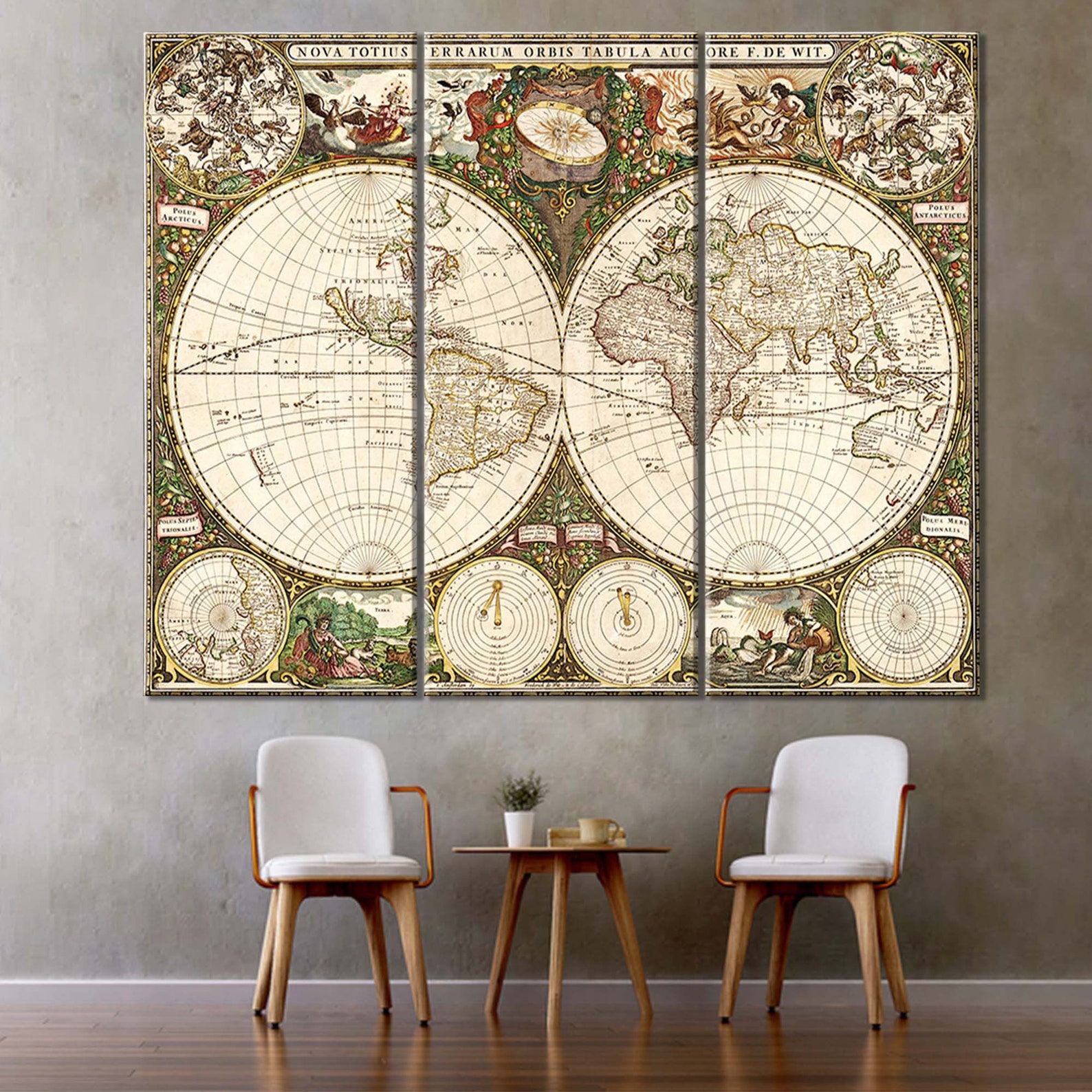 Vintage Retro Map Old World Map Home Decor Map Large Wall | Etsy