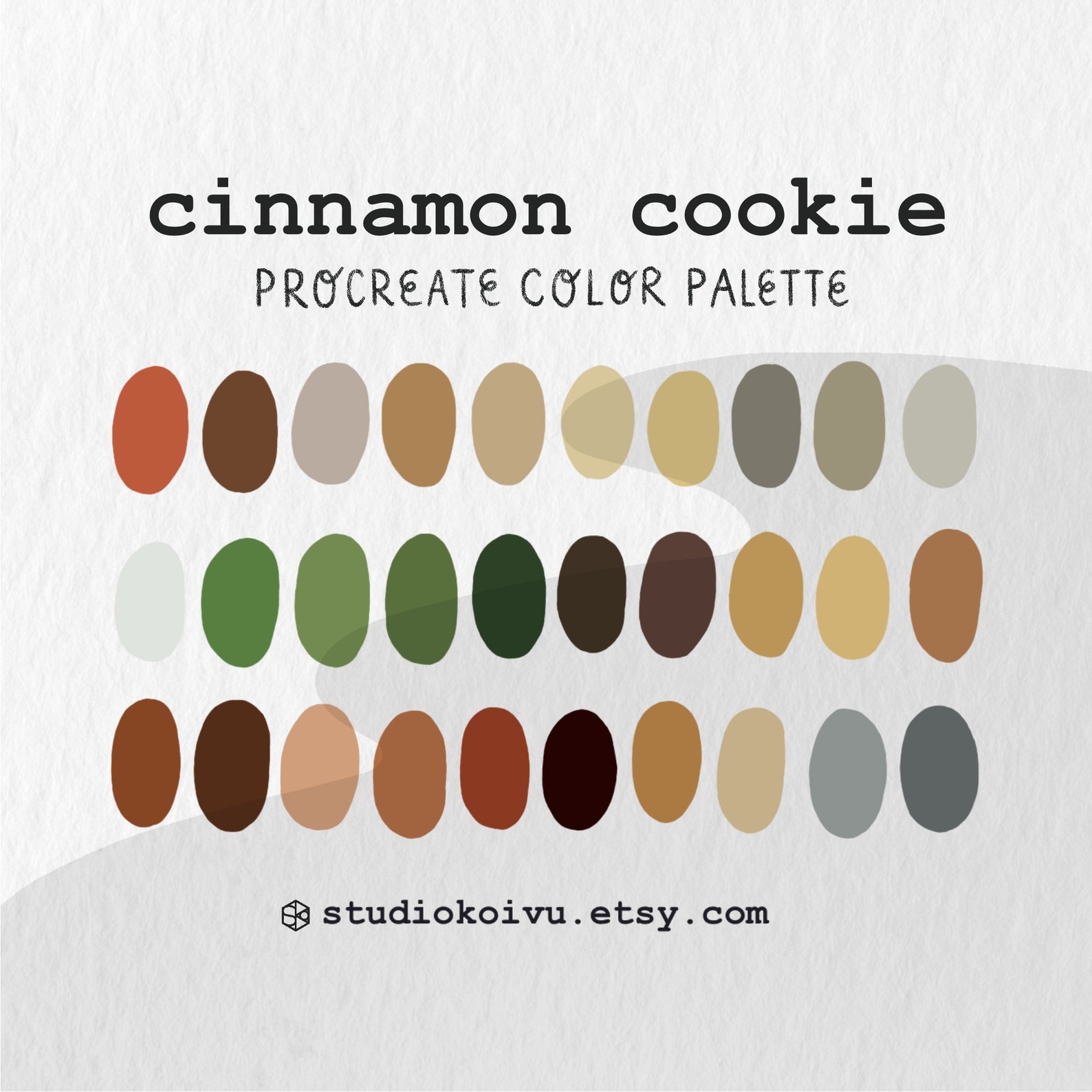 PROCREATE COLOR PALETTE // Cinnamon Cookie // 30 Colors for iPad ...