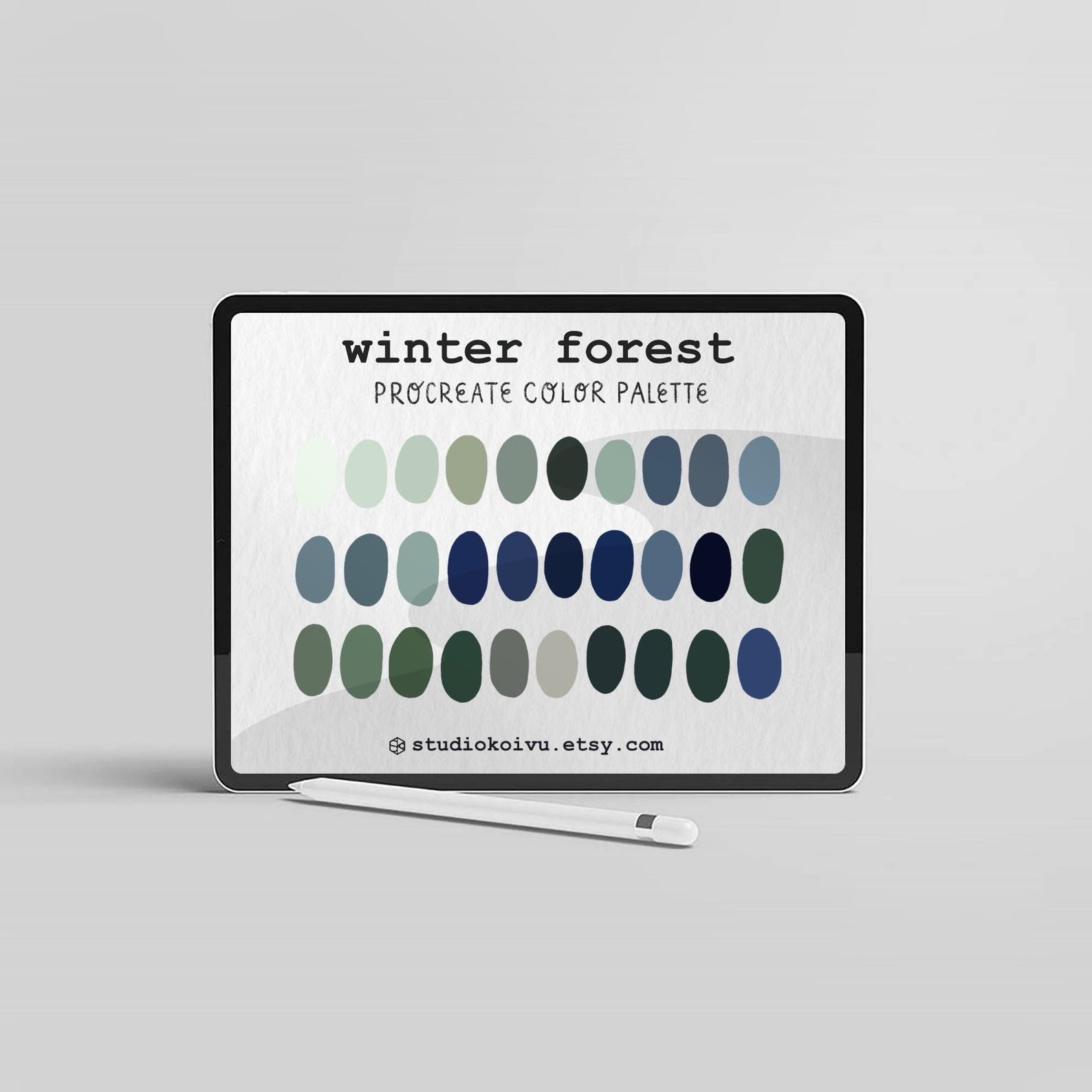 PROCREATE COLOR PALETTE // Winter Forest // 30 Colors for iPad ...