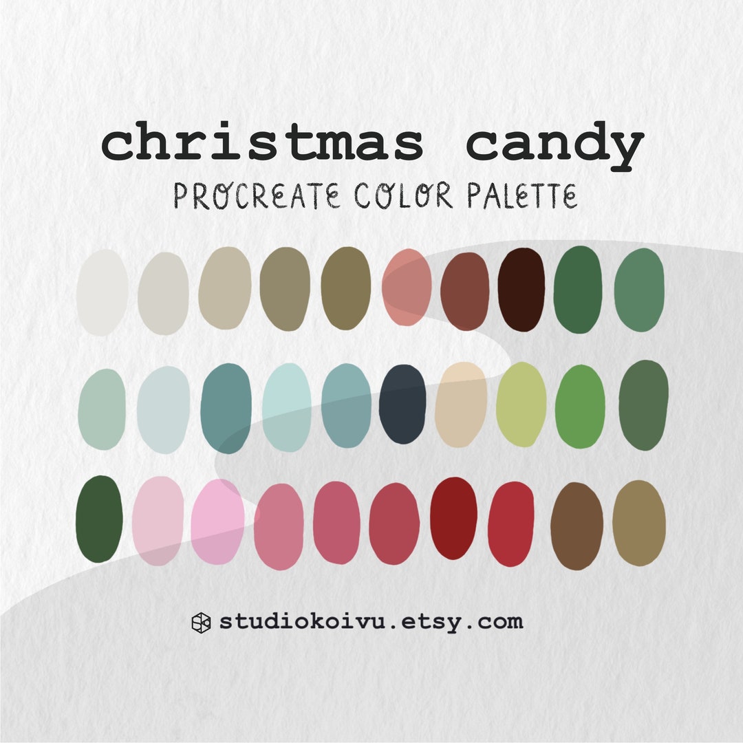 PROCREATE COLOR PALETTE // Christmas Candy // 30 Colors for iPad ...