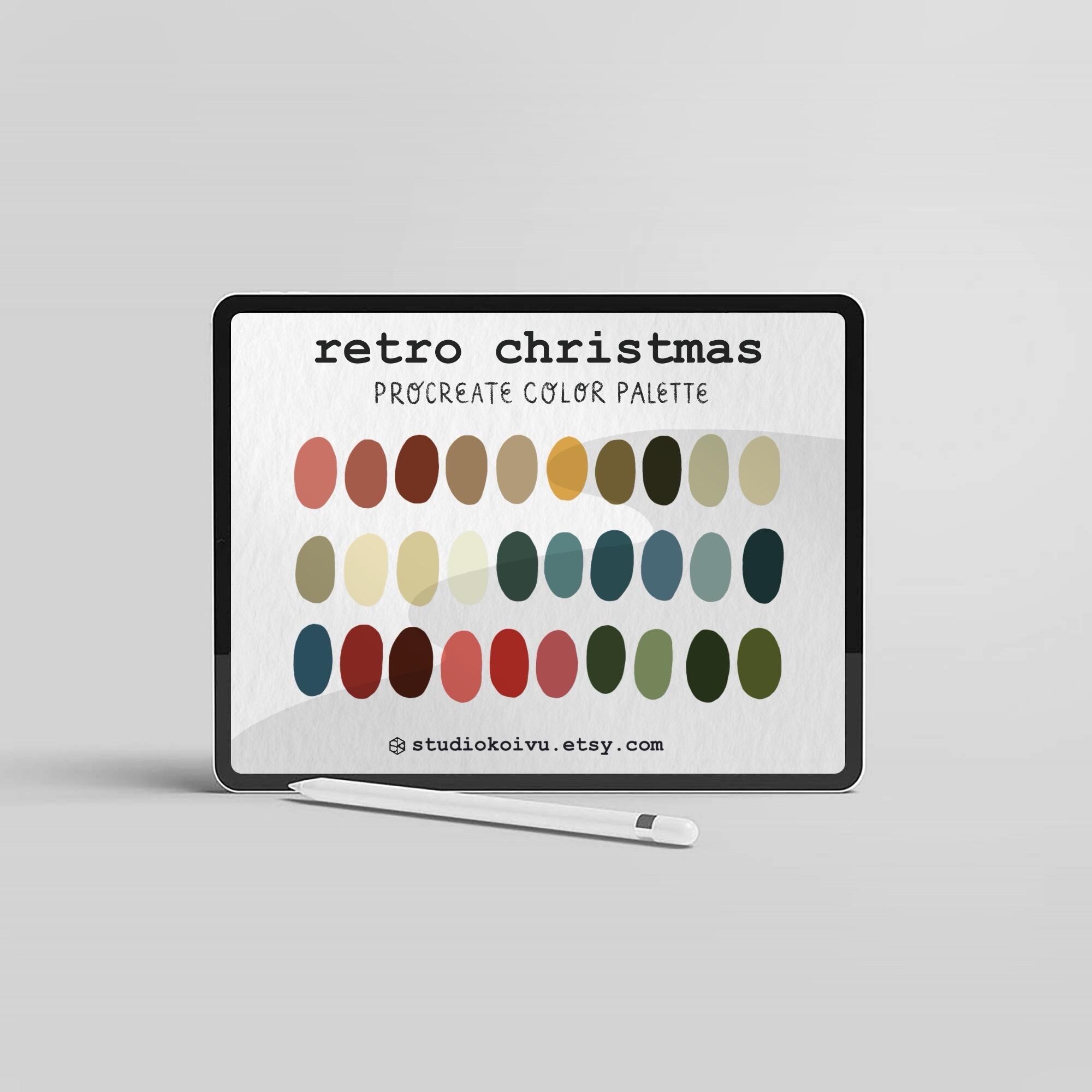 PROCREATE COLOR PALETTE // Retro Christmas // 30 Colors for iPad ...
