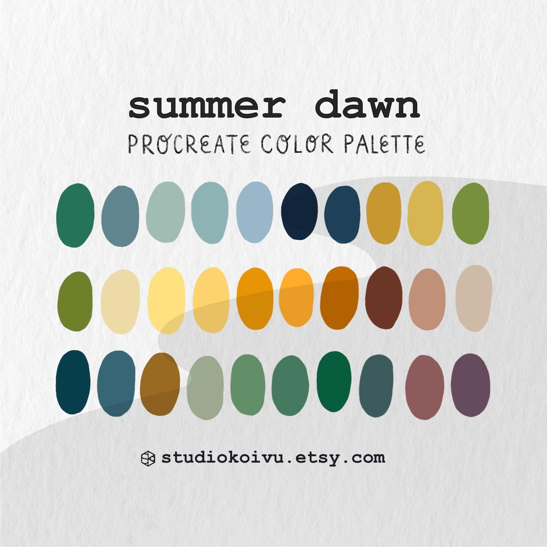 PROCREATE COLOR PALETTE // Summer Dawn // 30 Colors for iPad Procreate ...