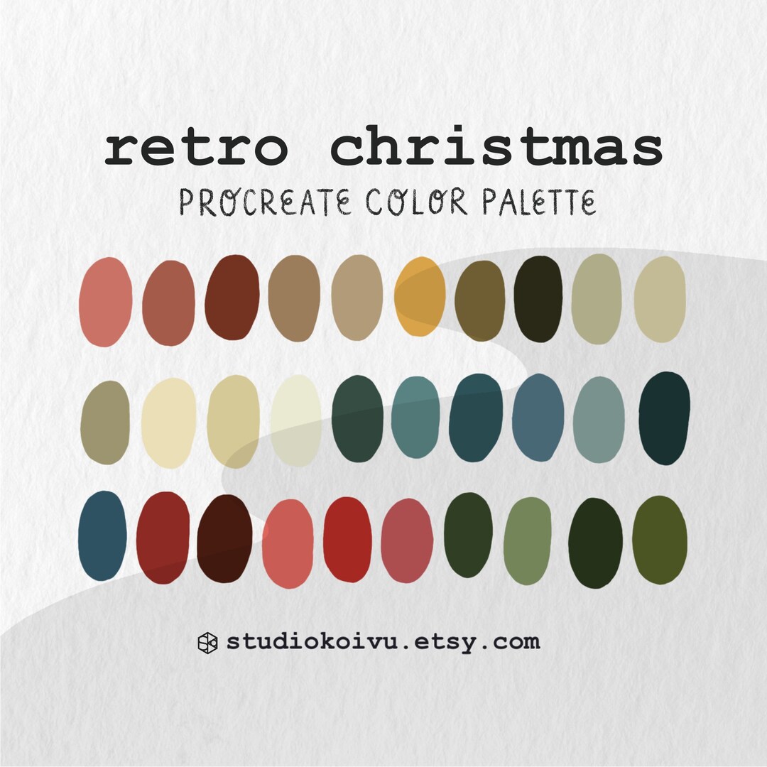 PROCREATE COLOR PALETTE // Retro Christmas // 30 Colors for iPad ...