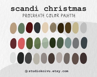 PROCREATE COLOR PALETTE // Scandi Christmas // 30 Colors iPad Procreate ...