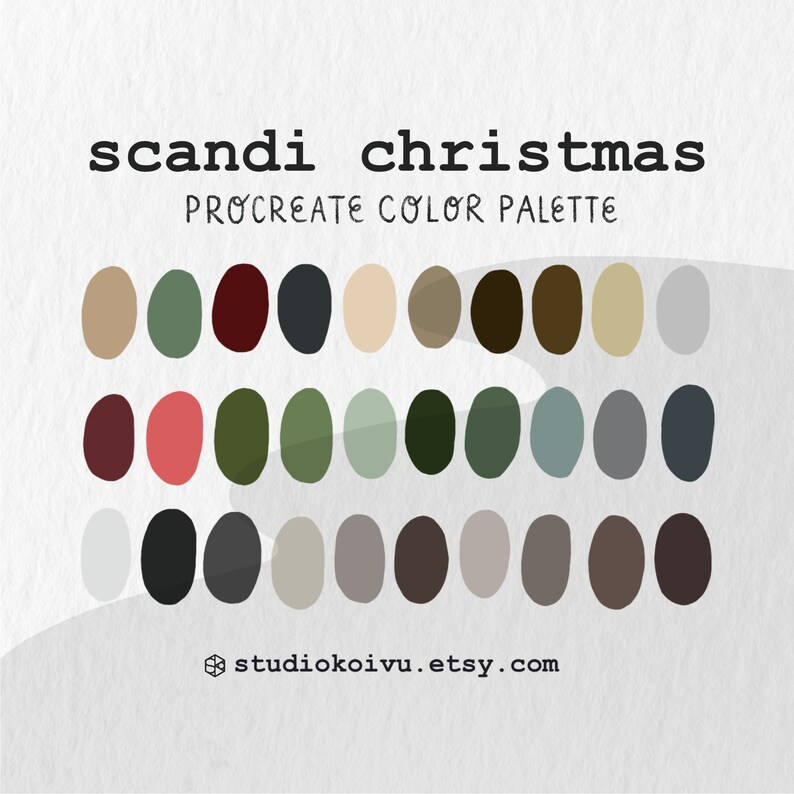 PROCREATE COLOR PALETTE // Scandi Christmas // 30 Colors iPad Procreate ...